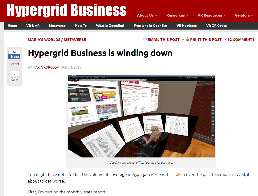 Hypergrid Business is Winding Down: Does This Mean the End for OpenSim ...