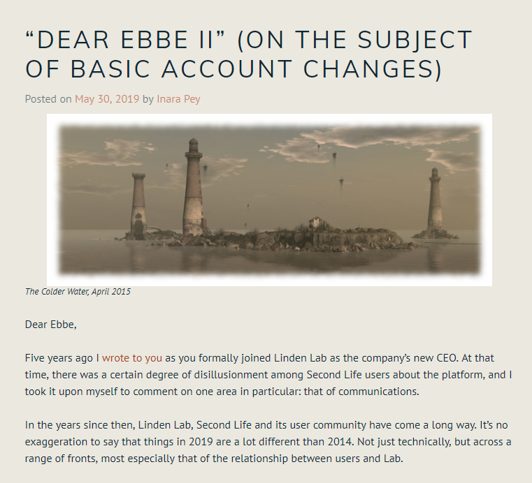 UPDATED! Inara Pey Writes an Open Letter to Linden Lab CEO Ebbe Altberg ...