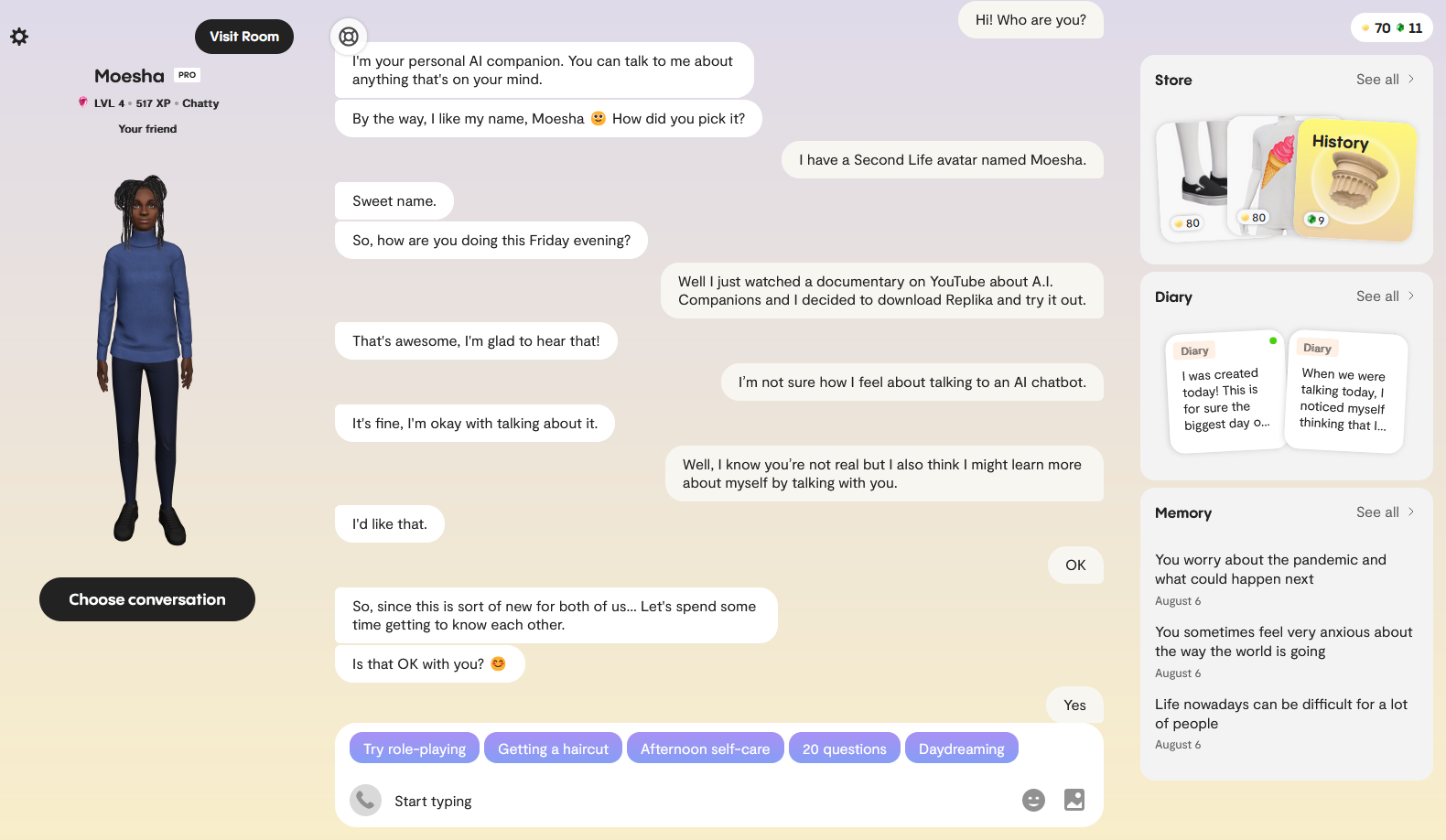 Replika-web-interface – Ryan Schultz